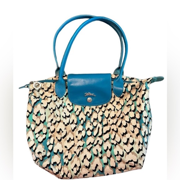 Longchamp | Bags | Longchamp Le Pliage Panther Print Shoulder Tote Bag ...